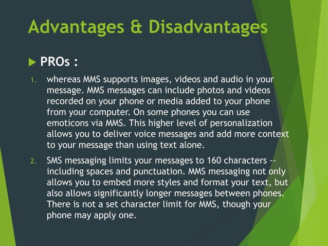 SMS & MMS Technologies | PPTX | Email | Internet