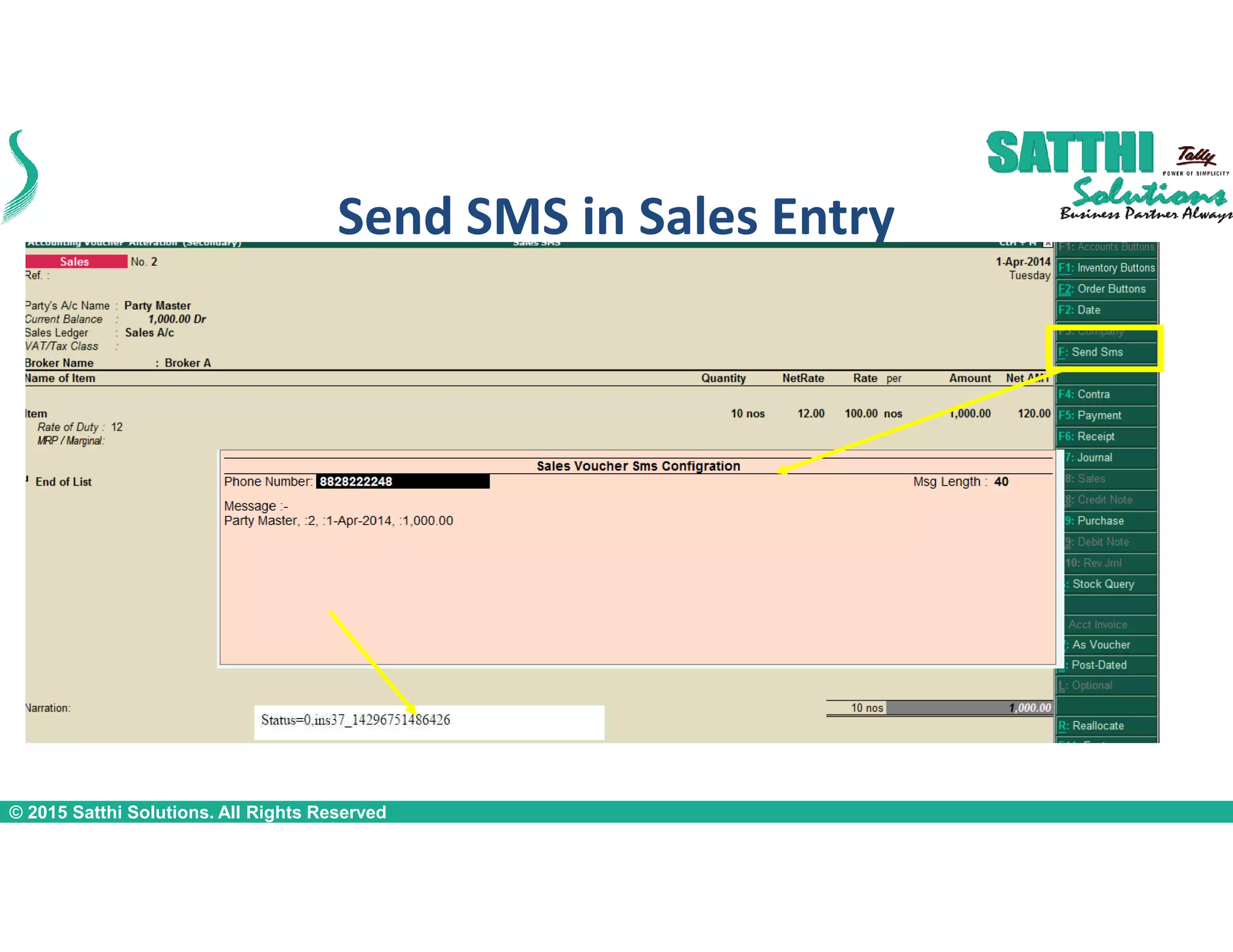Tally SMS Module for invoice and Receipt | PPT