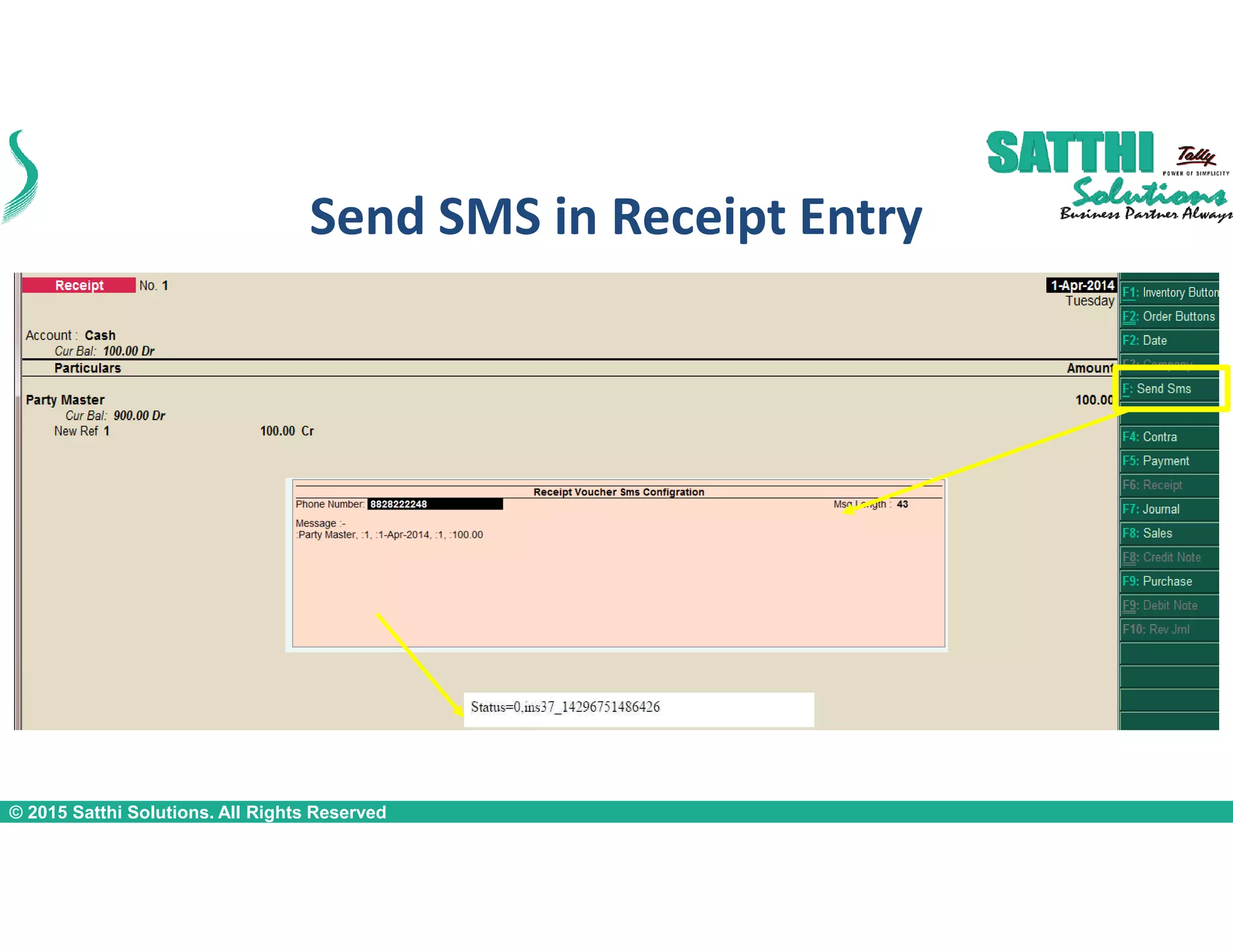 Tally SMS Module for invoice and Receipt | PPT