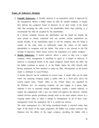 CORPORATE LEVEL STRATEGY - TAKEOVER STRATEGY | PDF