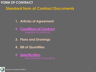 Implementation of Construction Project with Detailed Contract Documents ...
