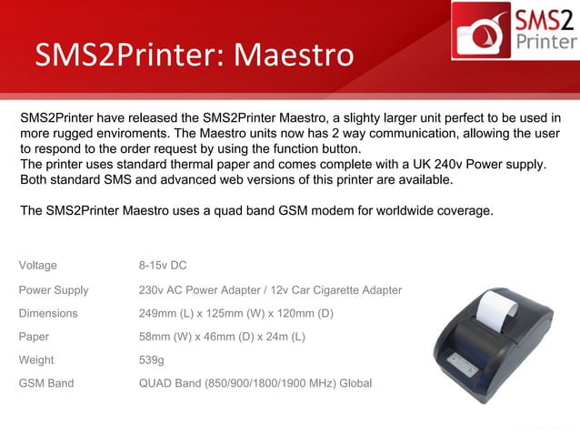 Sms Printer Presentation (2) | PPT | Email | Internet
