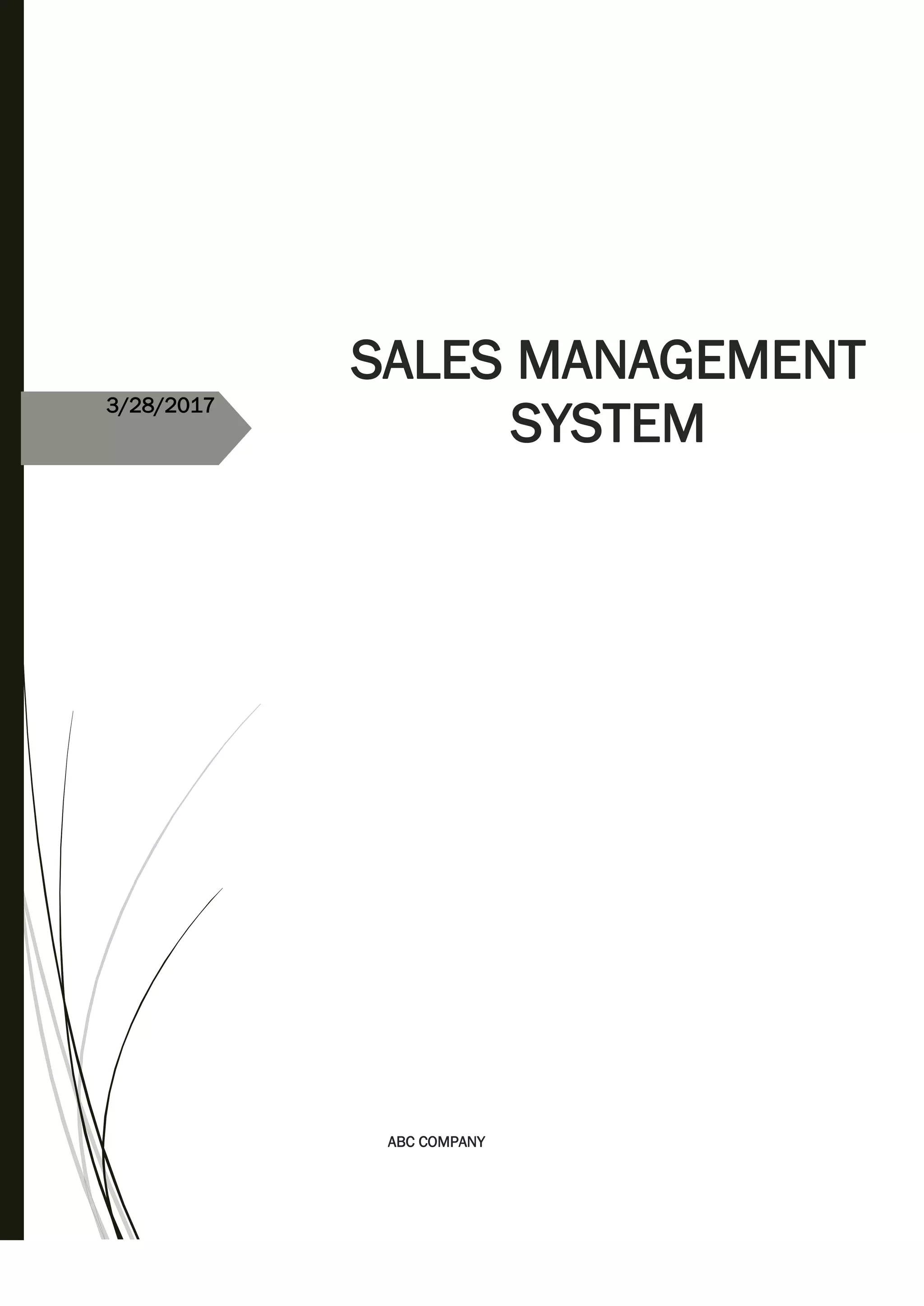 Sales Management System for ABC Company | PDF