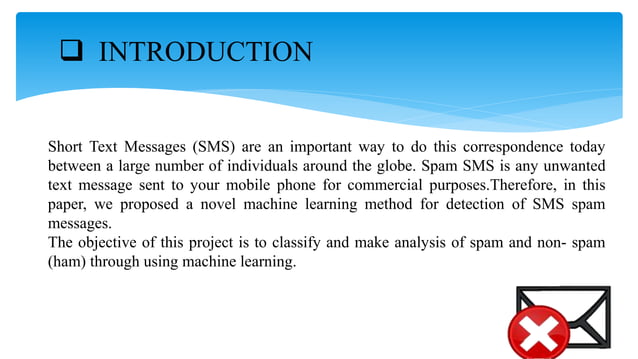 Spam message classifier using machine learning | PPTX