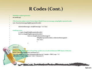 SMS Spam Filter Design Using R: A Machine Learning Approach | PPT | Email | Internet