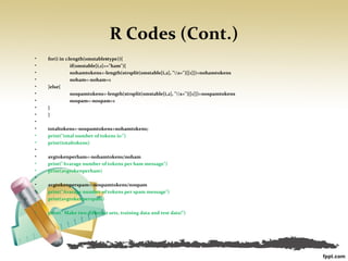 SMS Spam Filter Design Using R: A Machine Learning Approach | PPT