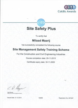 SMSTS Certificate | PDF