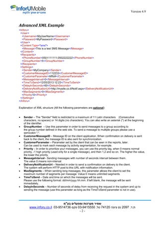 InfoSMS API for Sending SMS | PDF