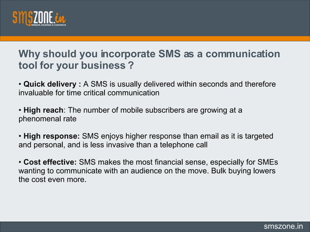 SMSZone-Worldwide Bulk/Tollfree SMS Gateway Providers | PPT