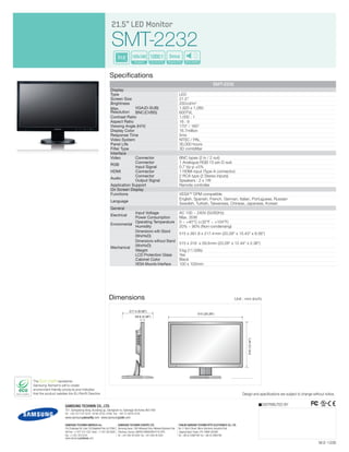 Samsung Techwin SMT-2232 Data Sheet | PDF | Computer Peripherals ...