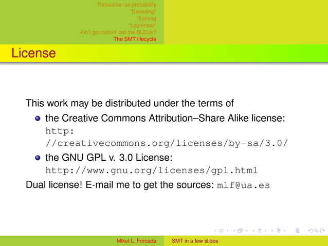 Statistical machine translation in a few slides | PDF