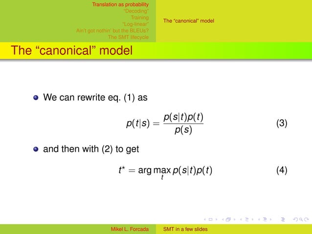 Statistical machine translation in a few slides | PDF
