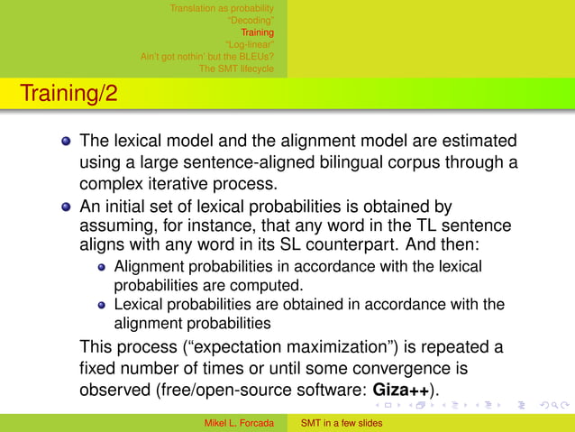 Statistical machine translation in a few slides | PDF