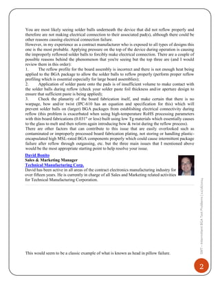 SMT - Intermittent BGA Test Problems | PDF
