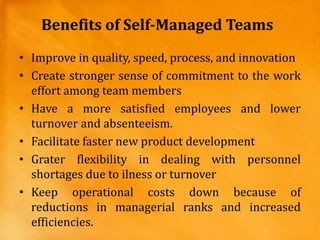 Self Managed Teams