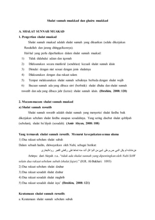 Smt 2 sholat sunnah muakkad dan ghoiru muakkad | DOCX