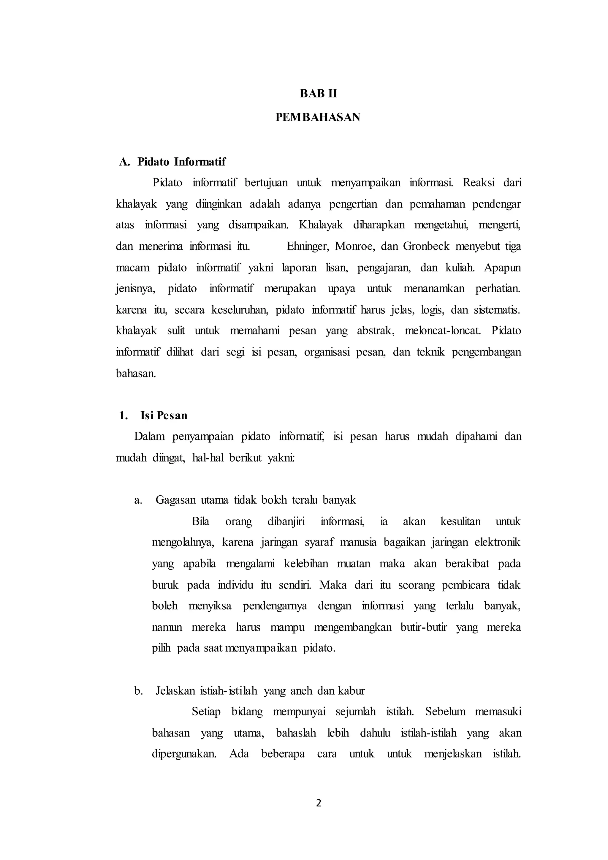 Makalah pidato informatif retorika berbahasa | DOCX