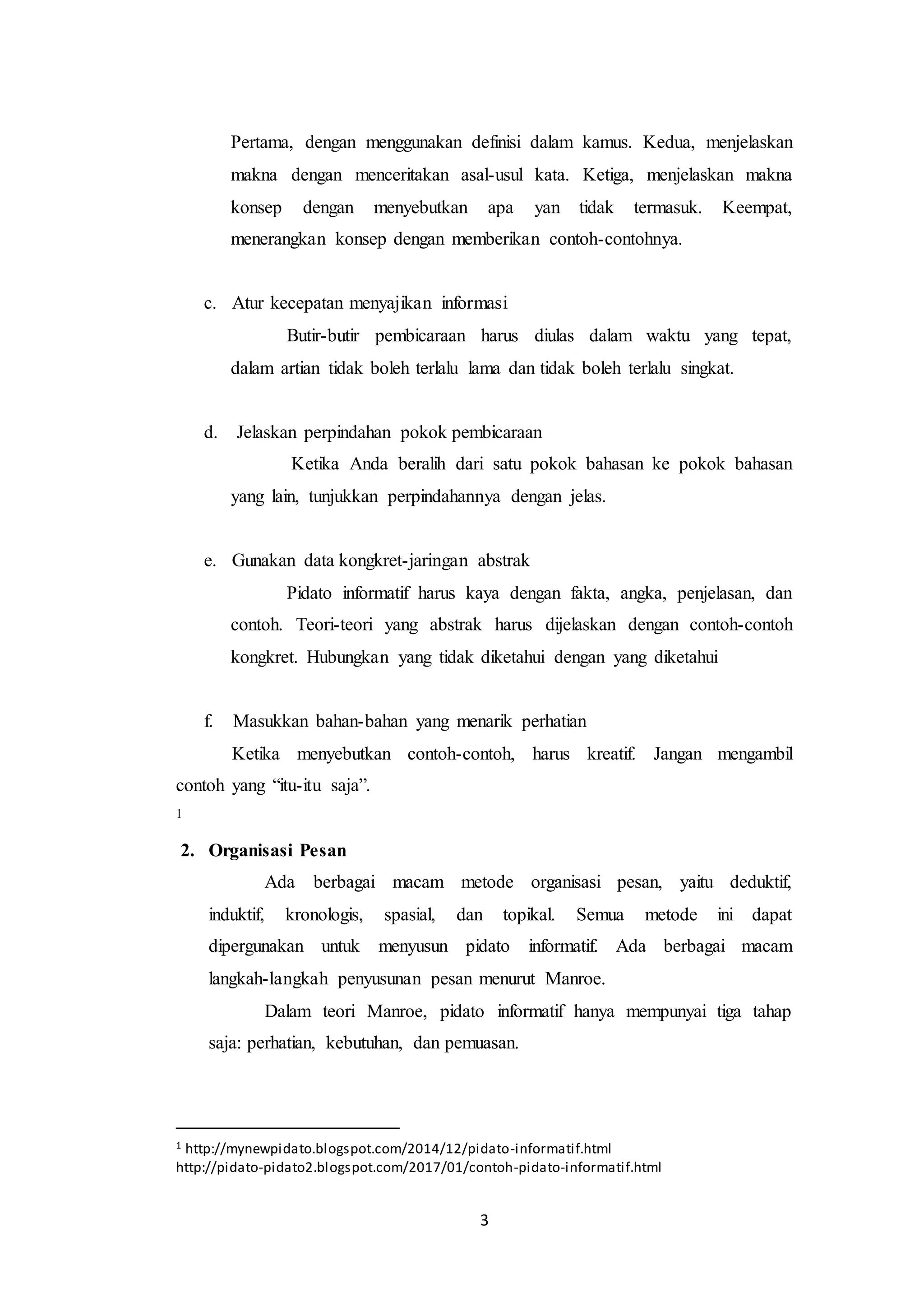 Makalah pidato informatif retorika berbahasa | DOCX