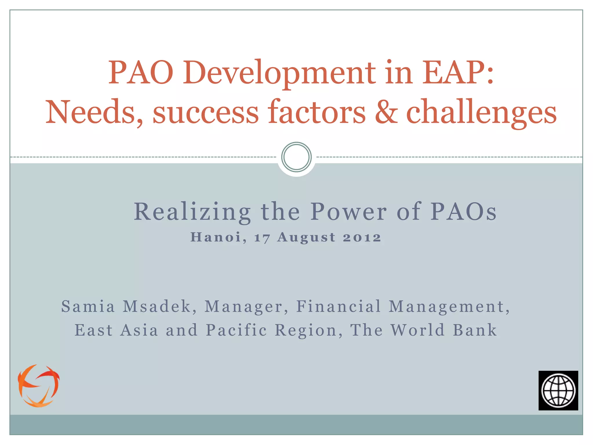 PAO Development in EAP: Needs, Success factors, and Challenges | PPT
