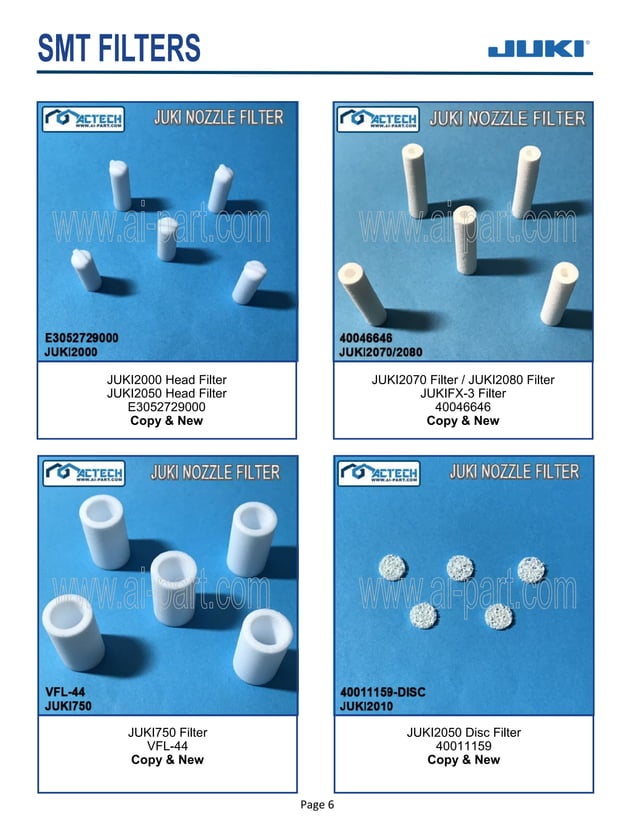 Mactech SMT Nozzle Filter Products | PDF