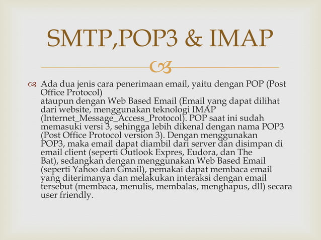 Smtp,pop3 & imap | PPTX