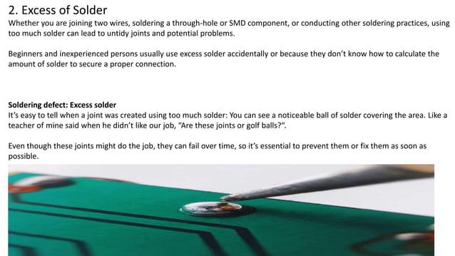 SMT SOLDERING DEFECTS VS SOLUSIONS PPT.pptx | Jewelry Making | Arts and ...