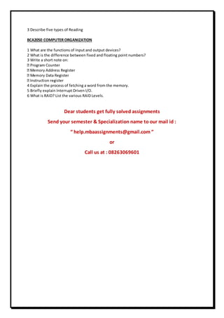 Smu bca-sem-2-fall-2015- solved - assignments | DOCX