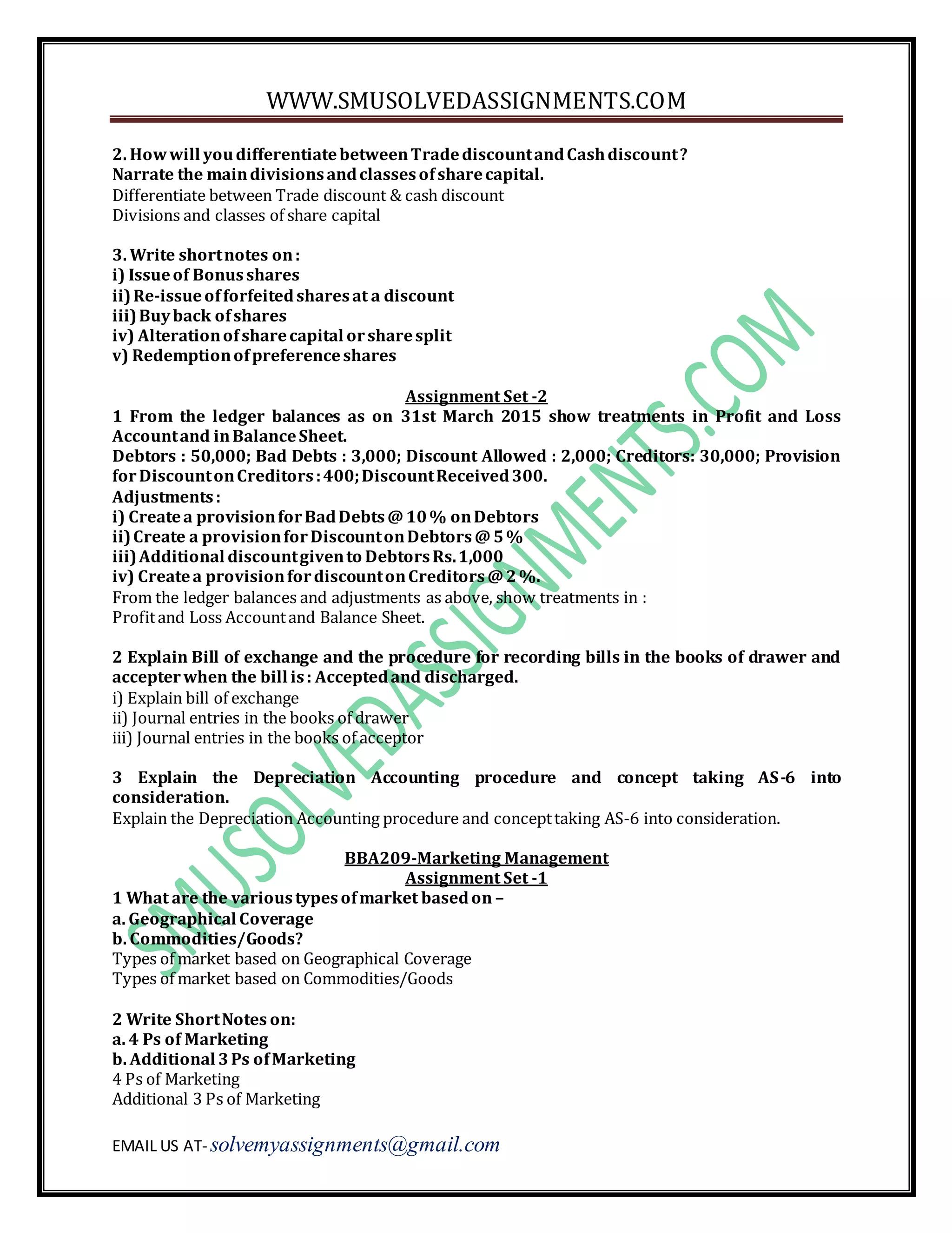 Smu bba sem 2 spring 2017 assignments | PDF