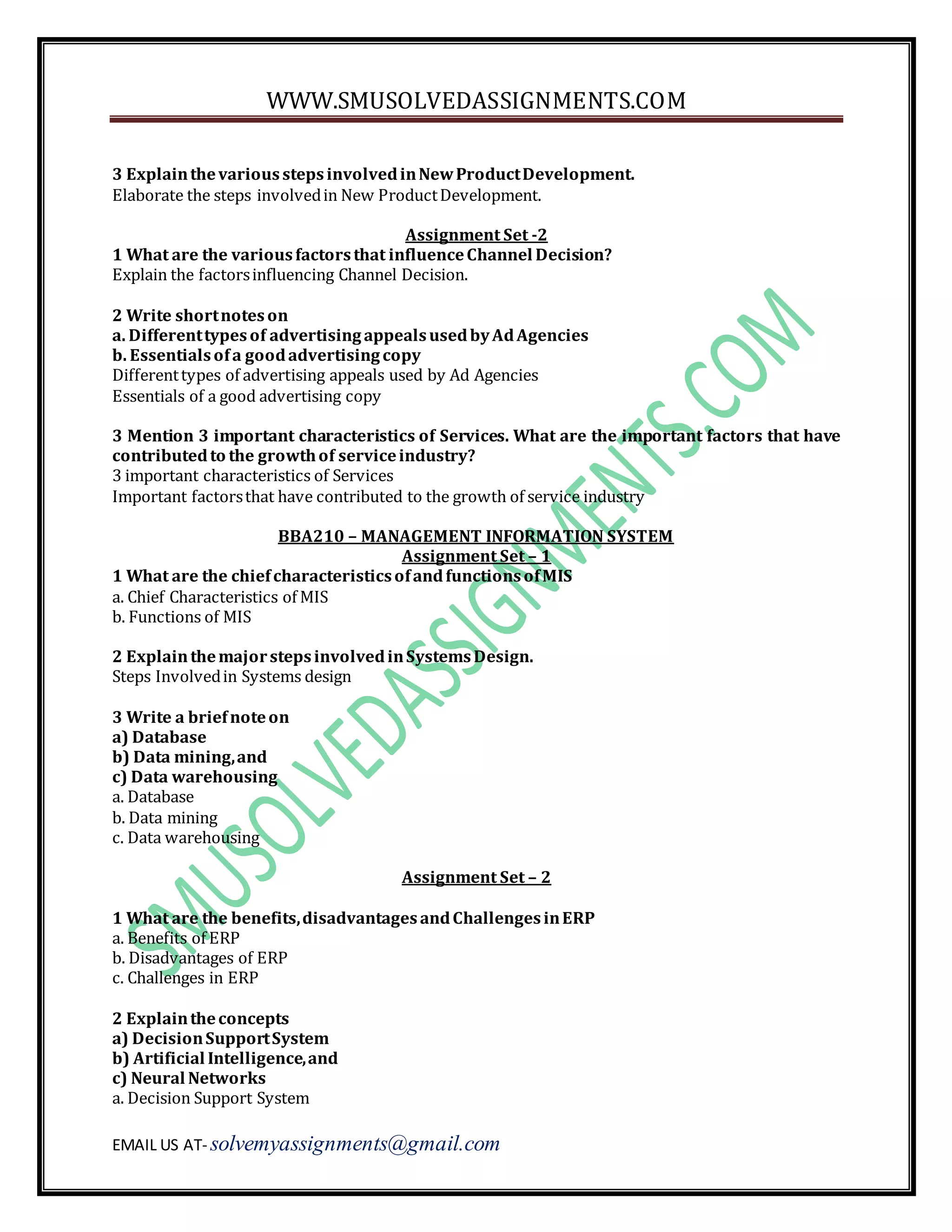 Smu bba sem 2 spring 2017 assignments | PDF