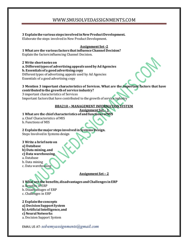 Smu bba sem 2 spring 2017 assignments | PDF