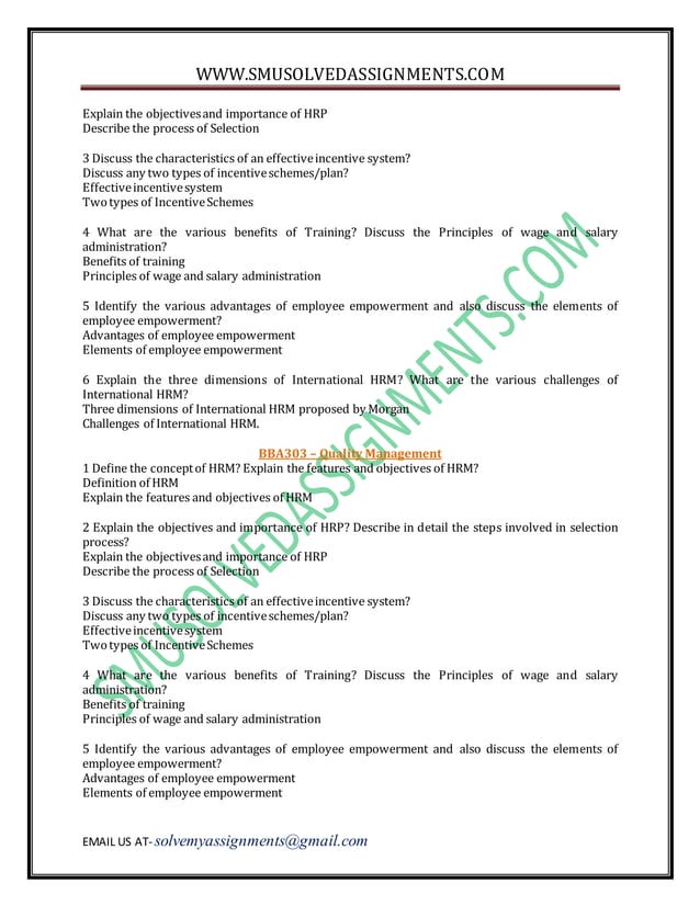 Smu bba sem 3 spring 2016 assignments | PDF