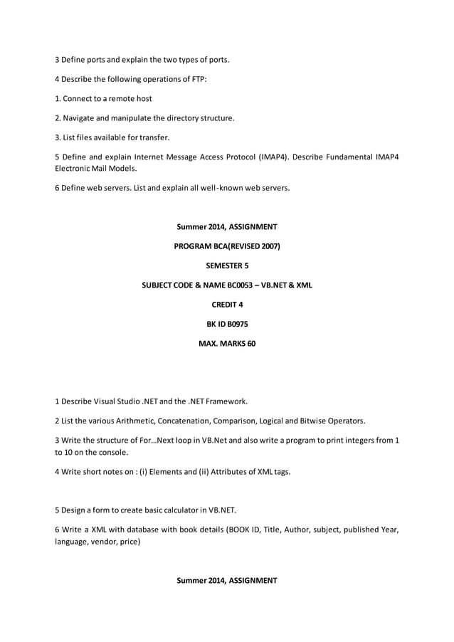 Smu bca sem 5th summer 2014 solved assignments | PDF