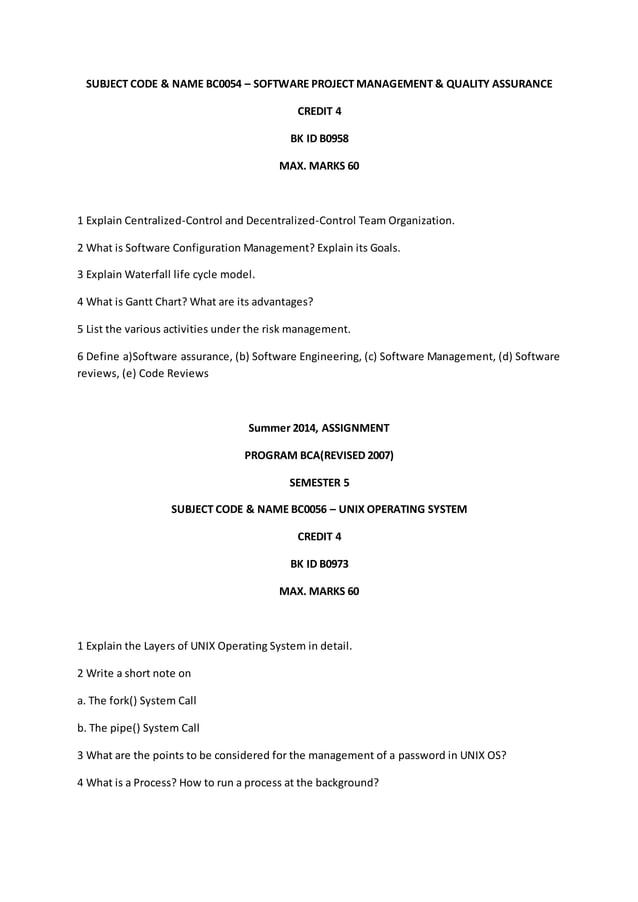 Smu bca sem 5th summer 2014 solved assignments | PDF