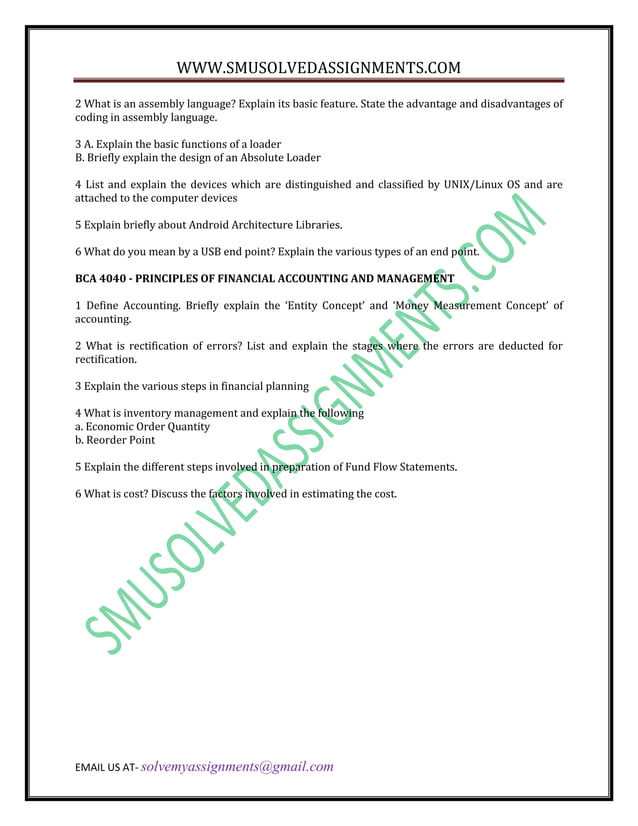 SMU BCA sem 4 fall 2014 assignments | PDF