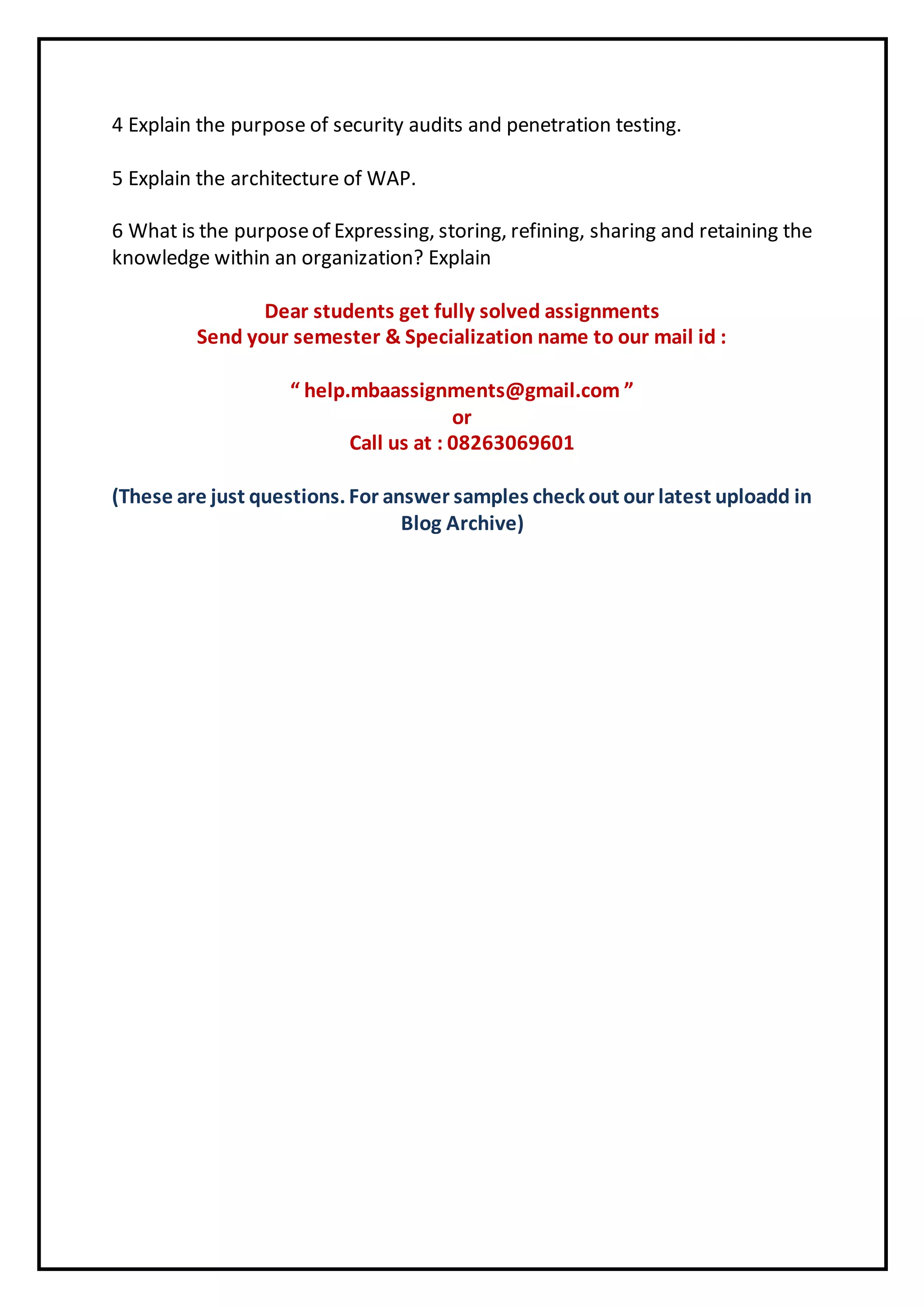 Smu bca sem 5 fall 2014 solved assignments | PDF