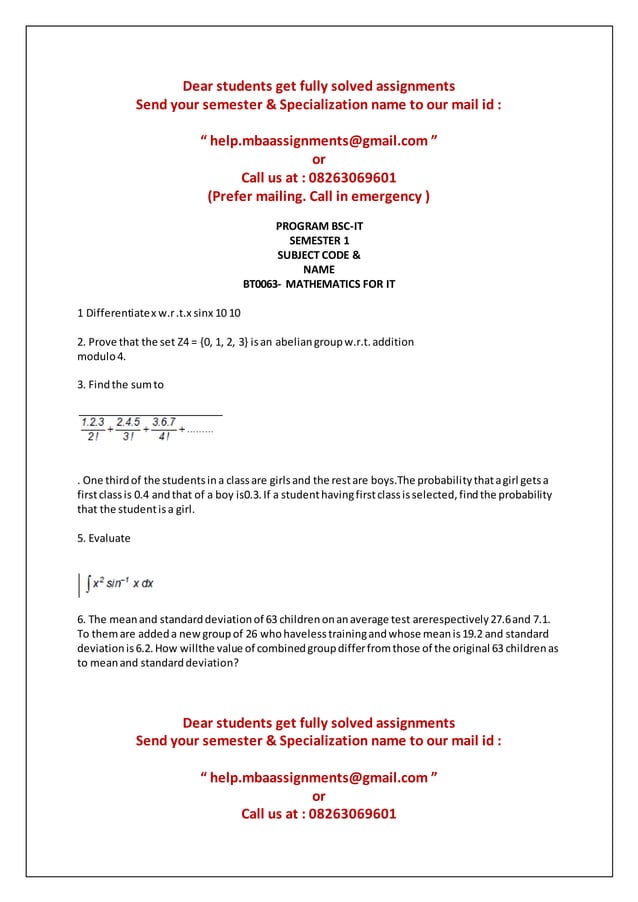 Smu bsc it sem 1 fall 2014 solved assignments | PDF