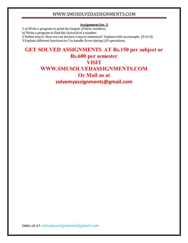 Smu bscit sem 1 spring 2017 assignments. | PDF