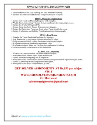 Smu bscit sem 5 summer 2016 assignments | DOCX