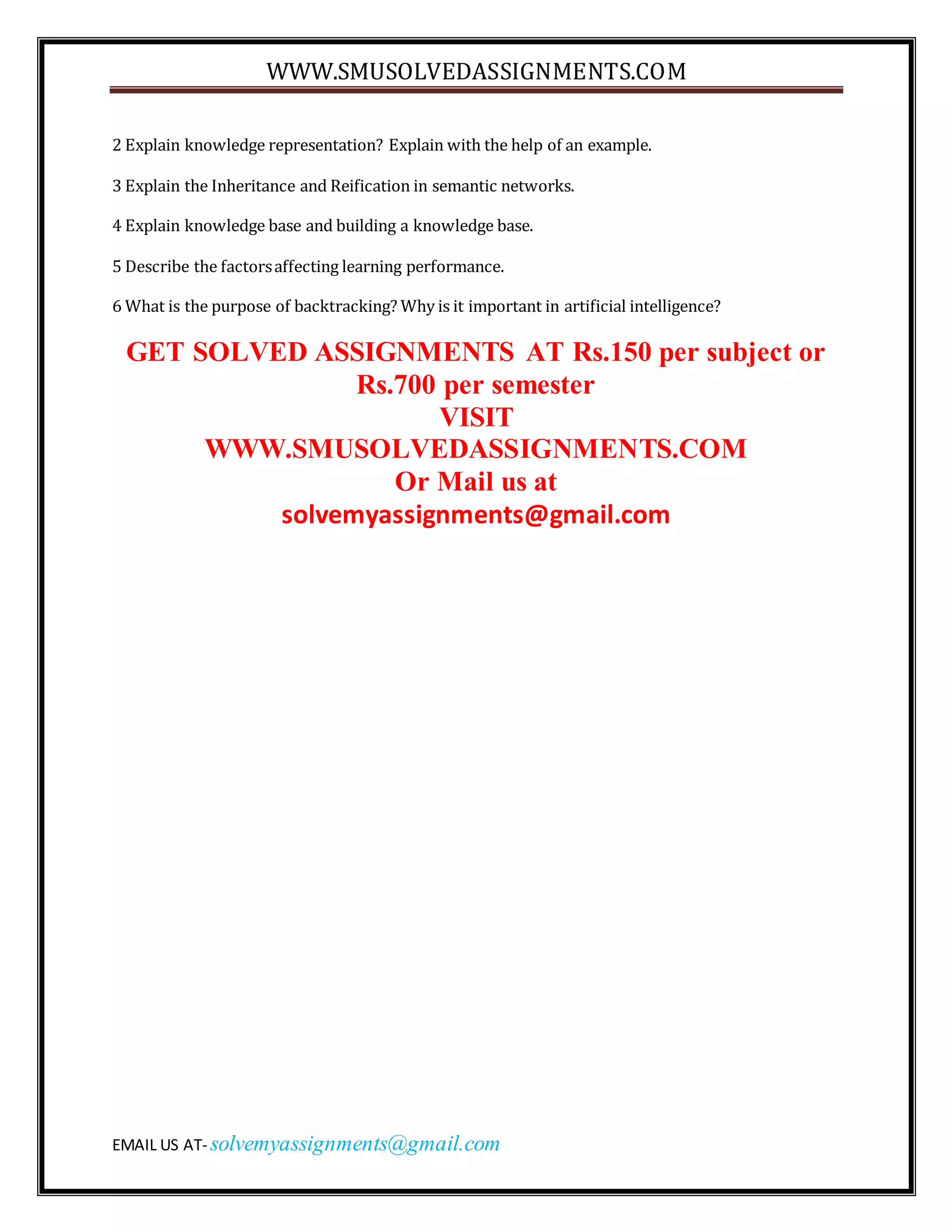 SMU bscit sem 6 fall 2014 assignments | PDF