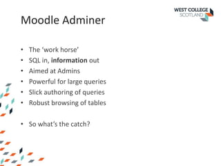 Running SQL Queries on the Moodle Database | PPTX