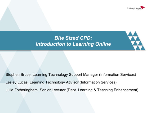 Bite-sized CPD: Introduction to Learning Online | PPT