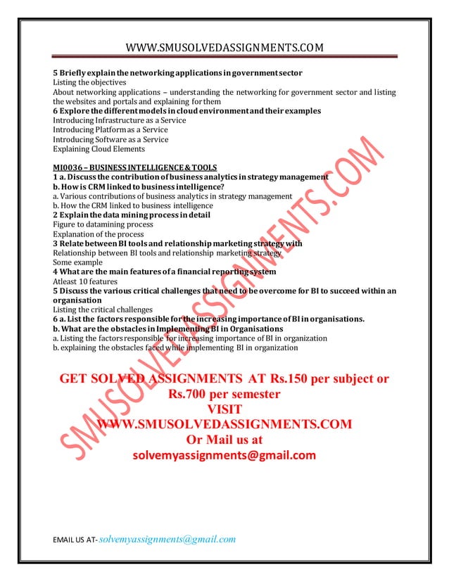 Smu mba sem 3 mis spring 2015 assignments | DOCX | Databases | Computer Software and Applications