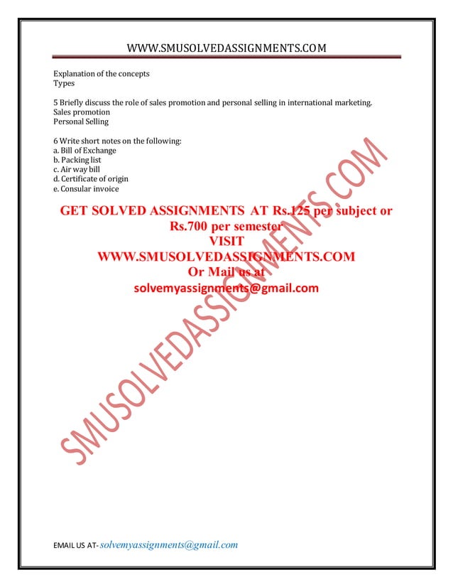 Smu mba sem 4 marketing fall 2016 assignments | PDF