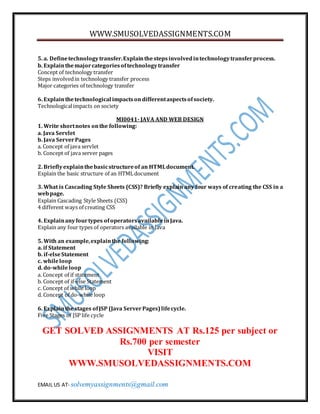 Smu mba sem 4 mis summer 2016 assignments | PDF