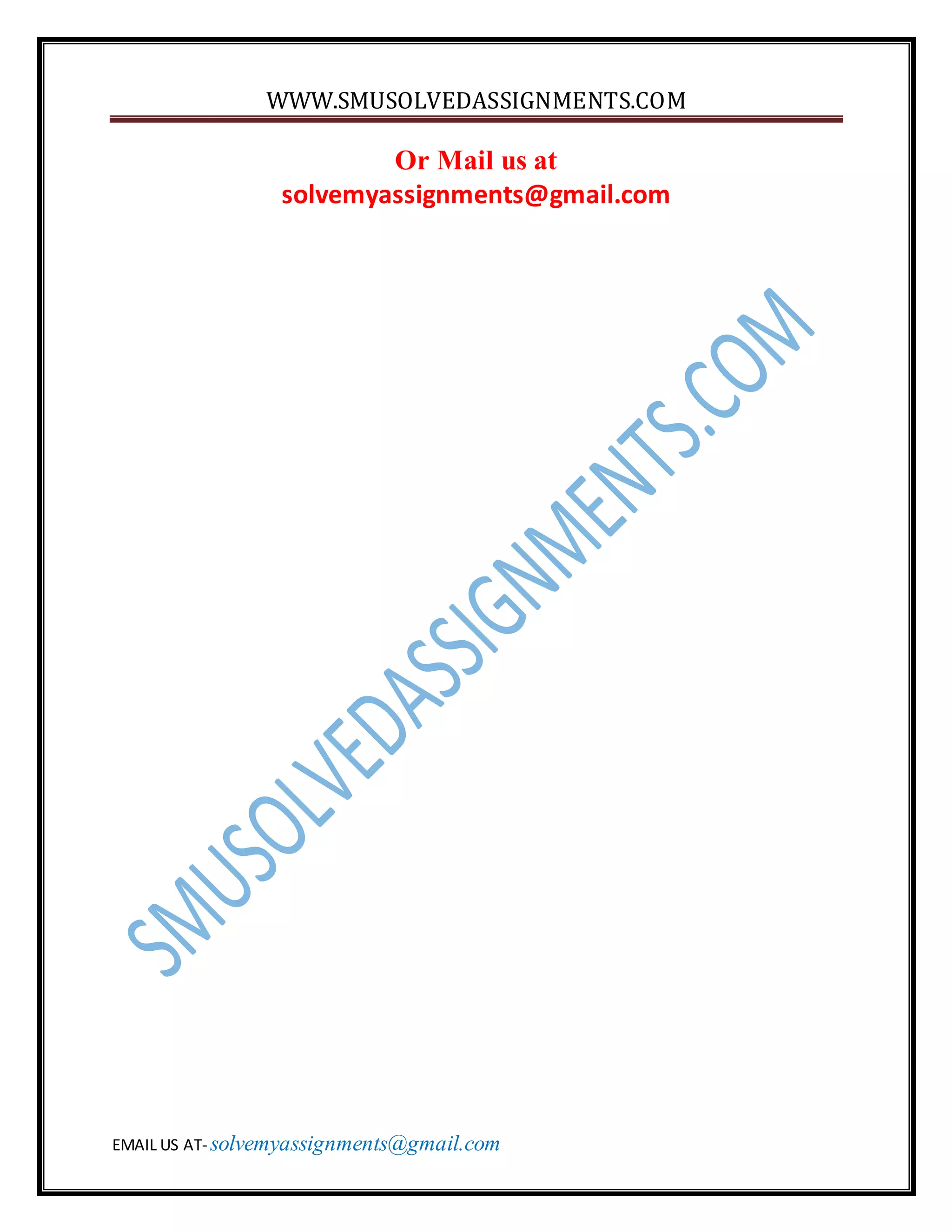 Smu mba sem 4 mis winter 2016 assignments | DOCX