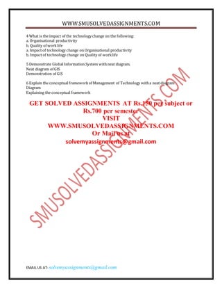 Smu mba sem 4 om fall 2015 assignments | PDF
