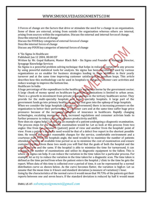 Smu mba sem 4 om winter 2014 assignments | DOCX