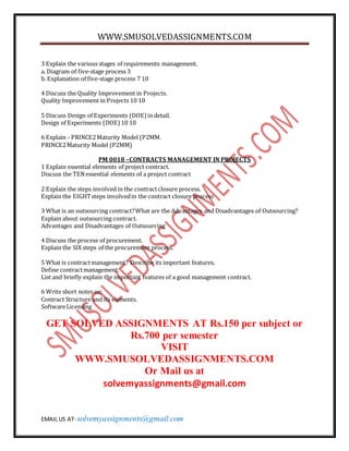 Smu mba sem 4 pm spring 2017 assignments | DOCX | Business Accounting & Finance | Business