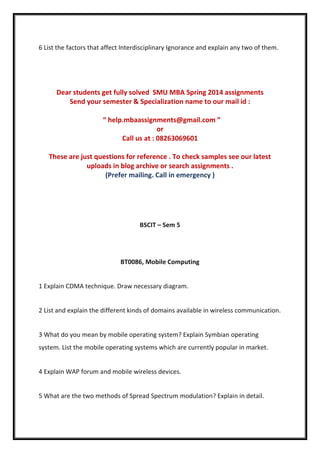 Smu bsc it Spring 2014 solved assignments | DOCX