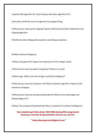 Smu bsc it Spring 2014 solved assignments | DOCX